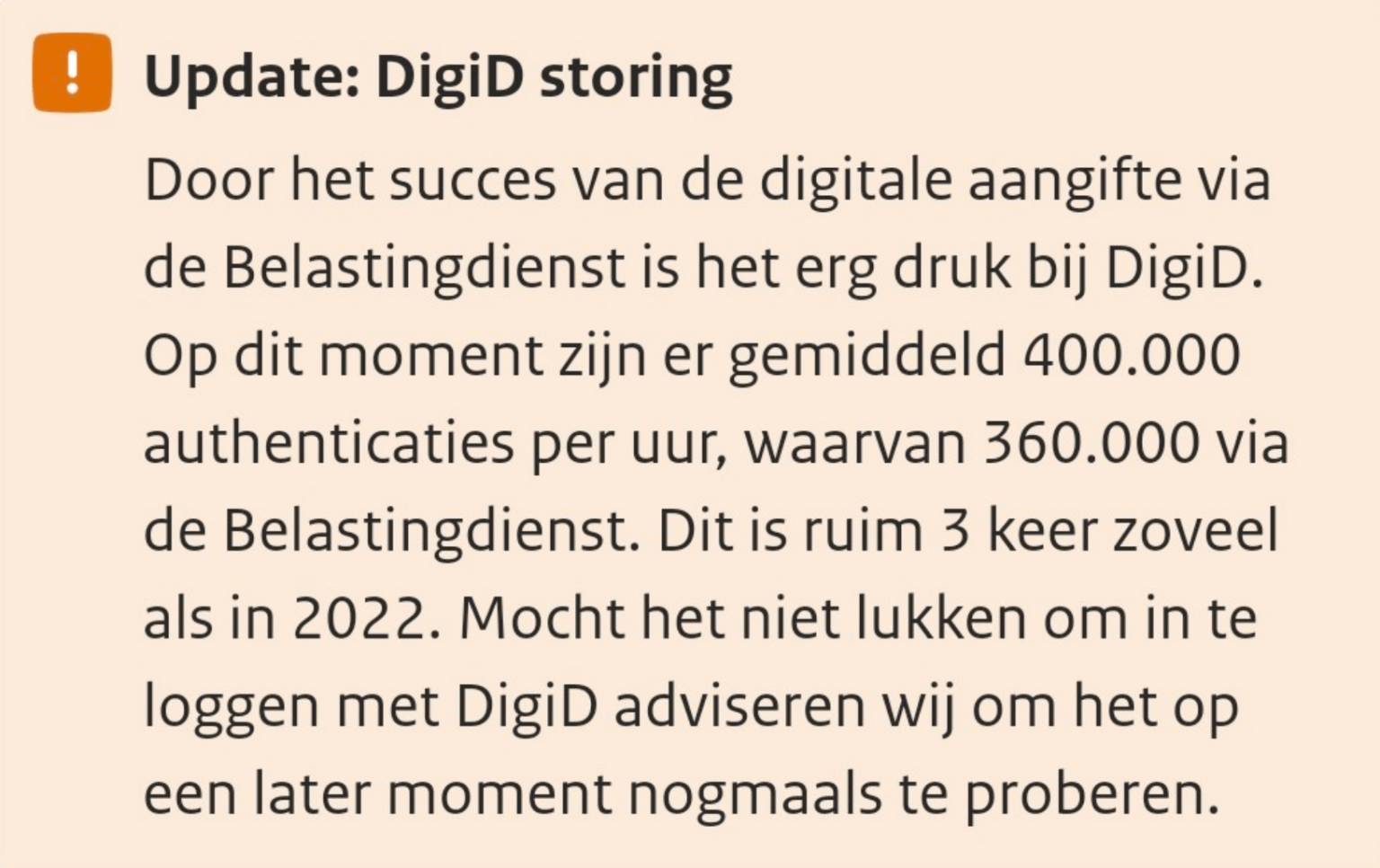 DigID storing (maart 2023) - Storingsoverzicht.nl